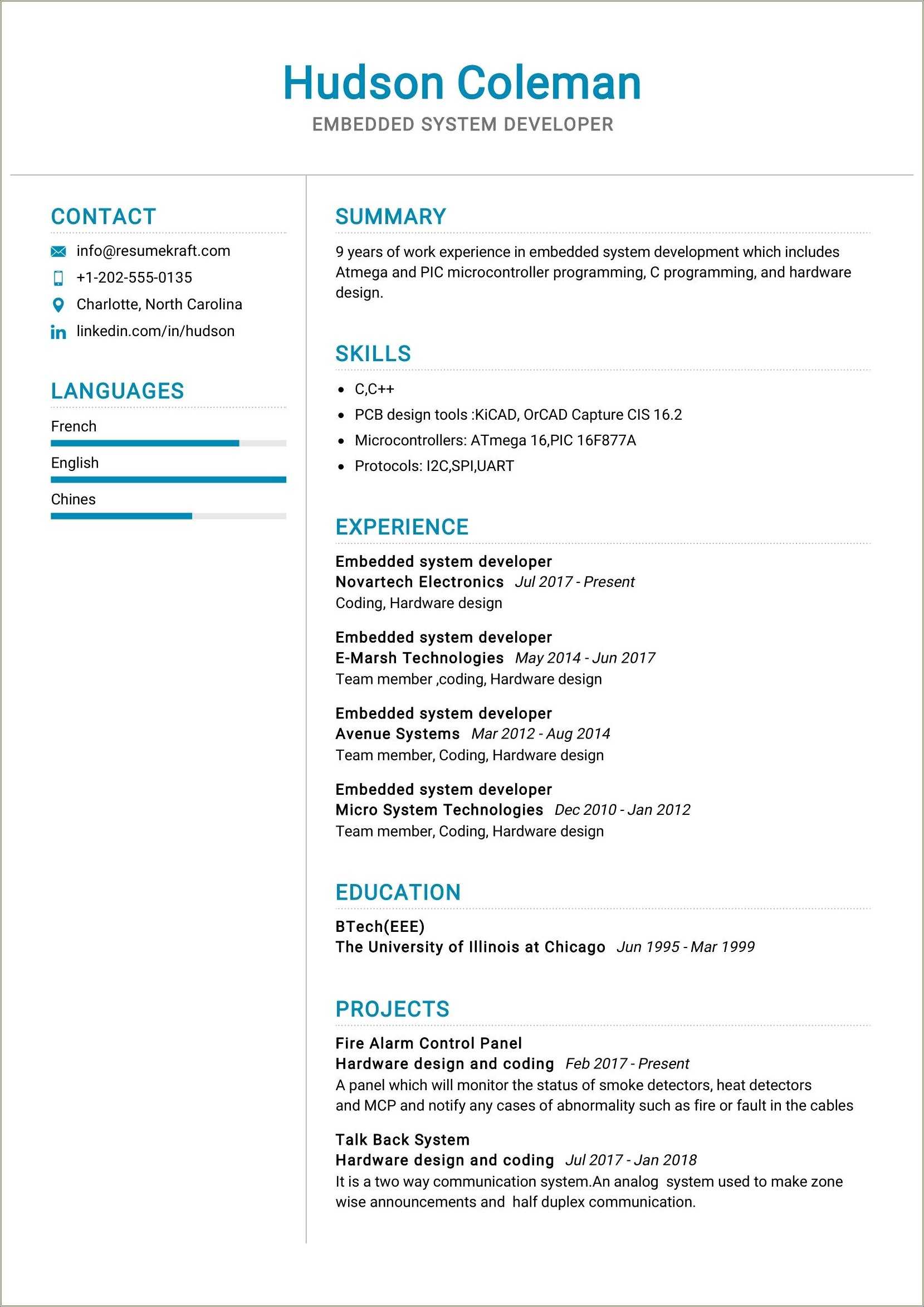 University Of Illlinois Resume Example Resume Example Gallery