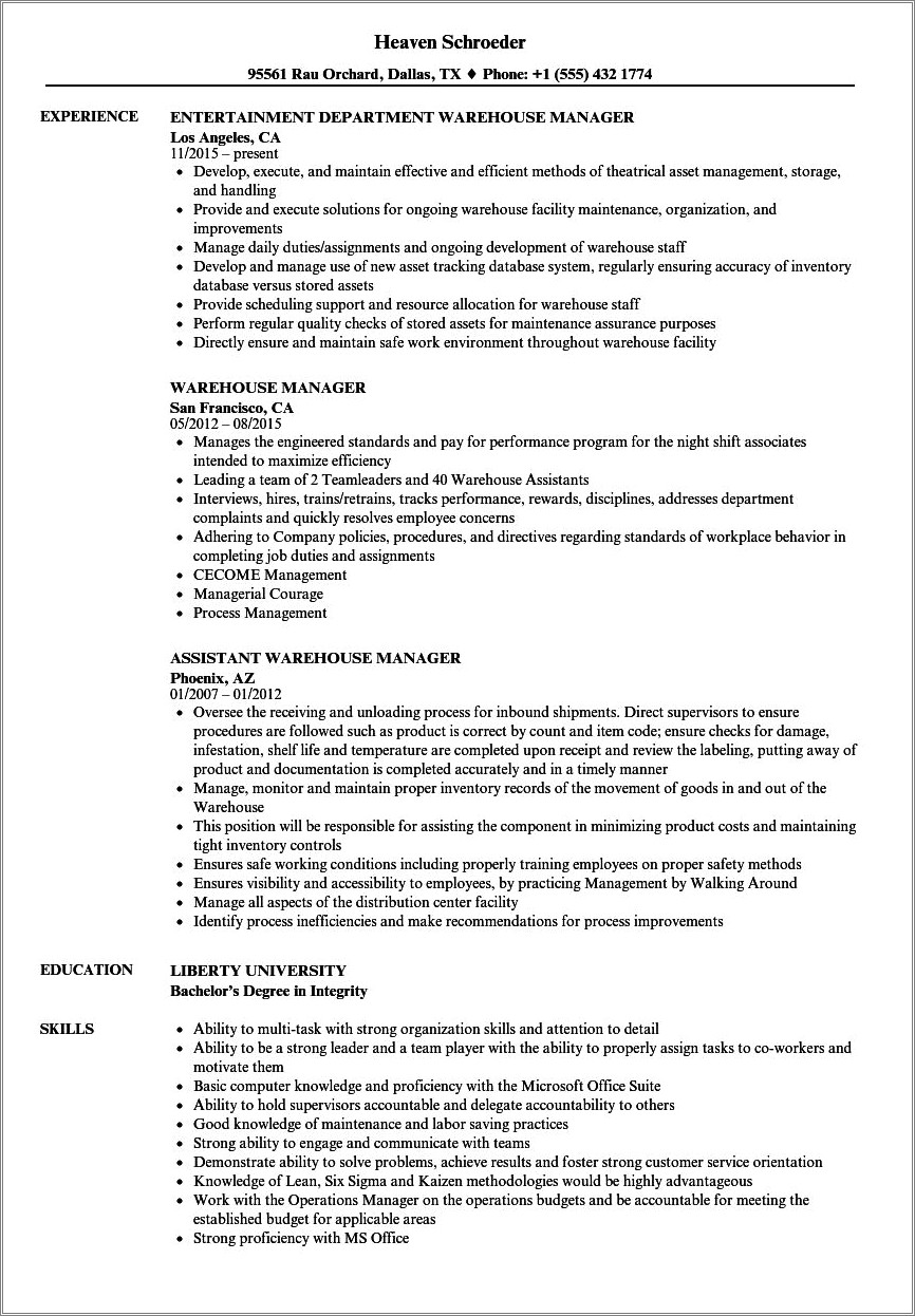 Warehouse Manager Resume Cover Page Resume Example Gallery warehouse-manager-resume-cover-page-resume-example-gallery