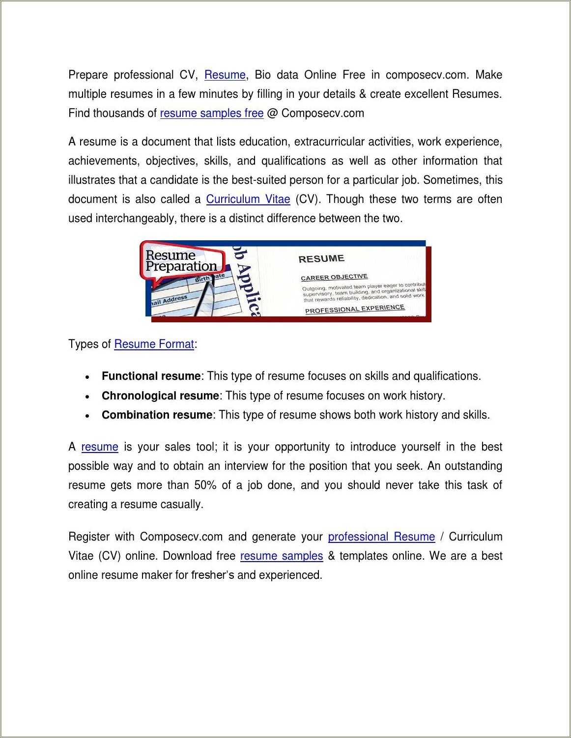 Create Resume On Iphone Free
