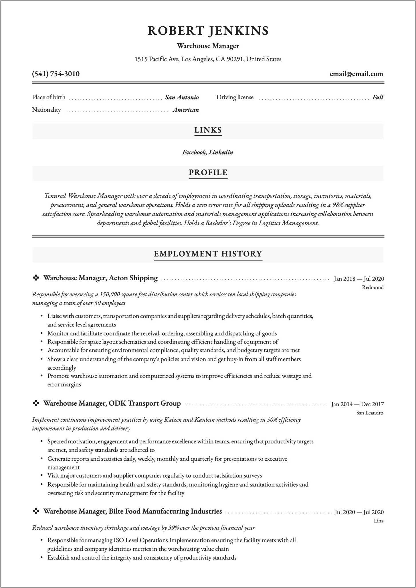 Resume Objective Examples For Warehouse Job Resume Example Gallery resume-objective-examples-for-warehouse-job-resume-example-gallery