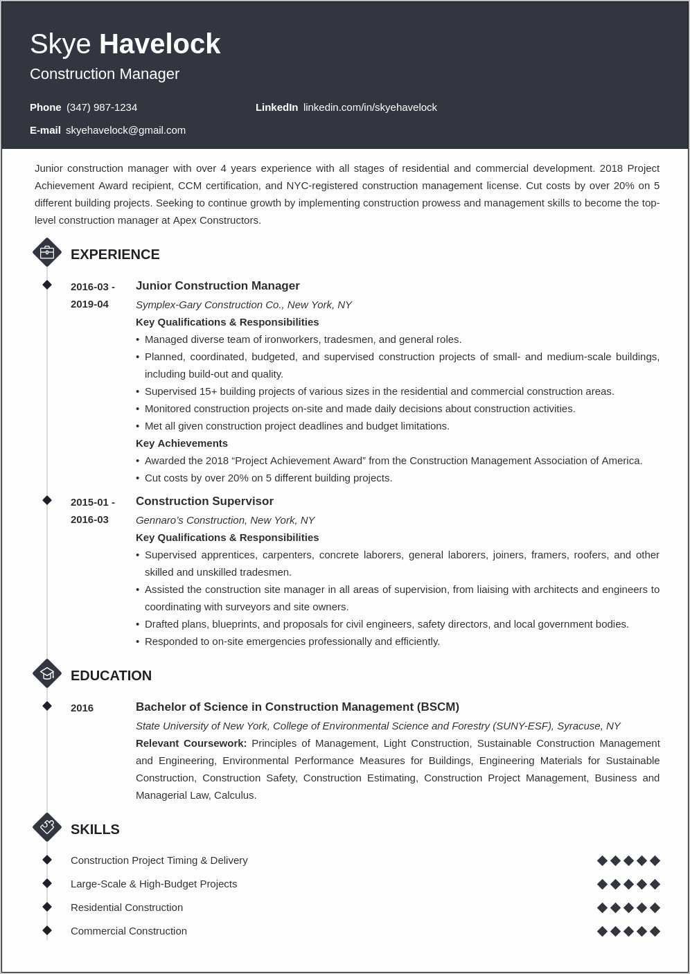 Examples Of Resume Objectives For Management Position