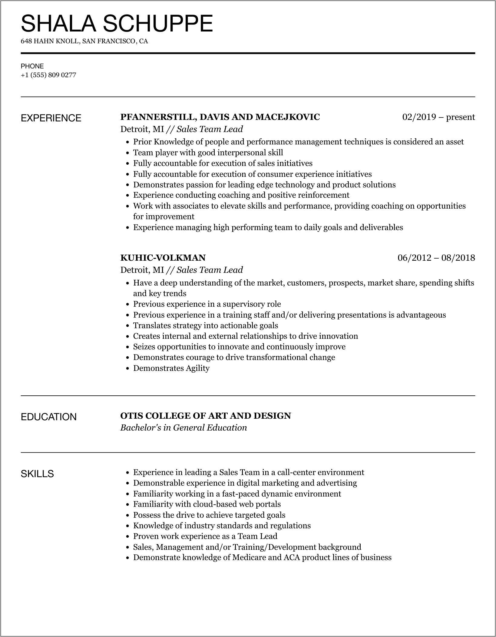 Resume Sample Description Food And Beverage Team Lead Resume Example resume-sample-description-food-and-beverage-team-lead-resume-example