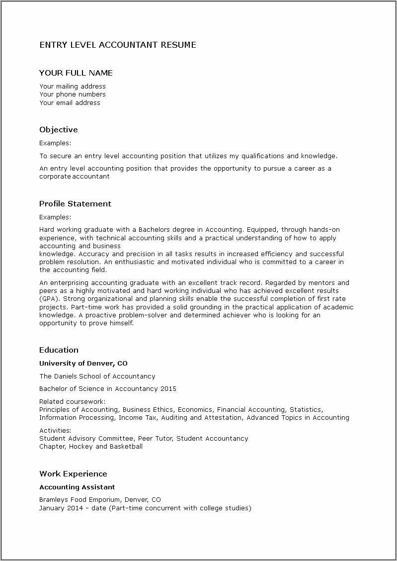 Resume Sample Summary Statement Entry Level Resume Example Gallery resume-sample-summary-statement-entry-level-resume-example-gallery