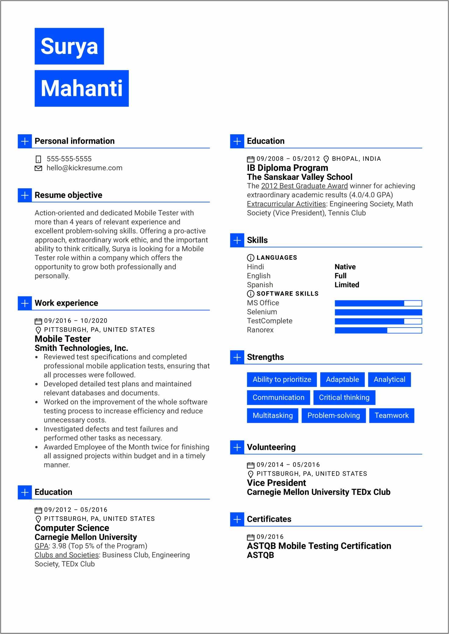  Resume Samples For College Students In India Resume Example Gallery