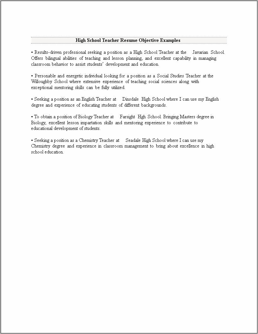 Resume Samples For High School Students Objectives Resume Example Gallery resume-samples-for-high-school-students-objectives-resume-example-gallery