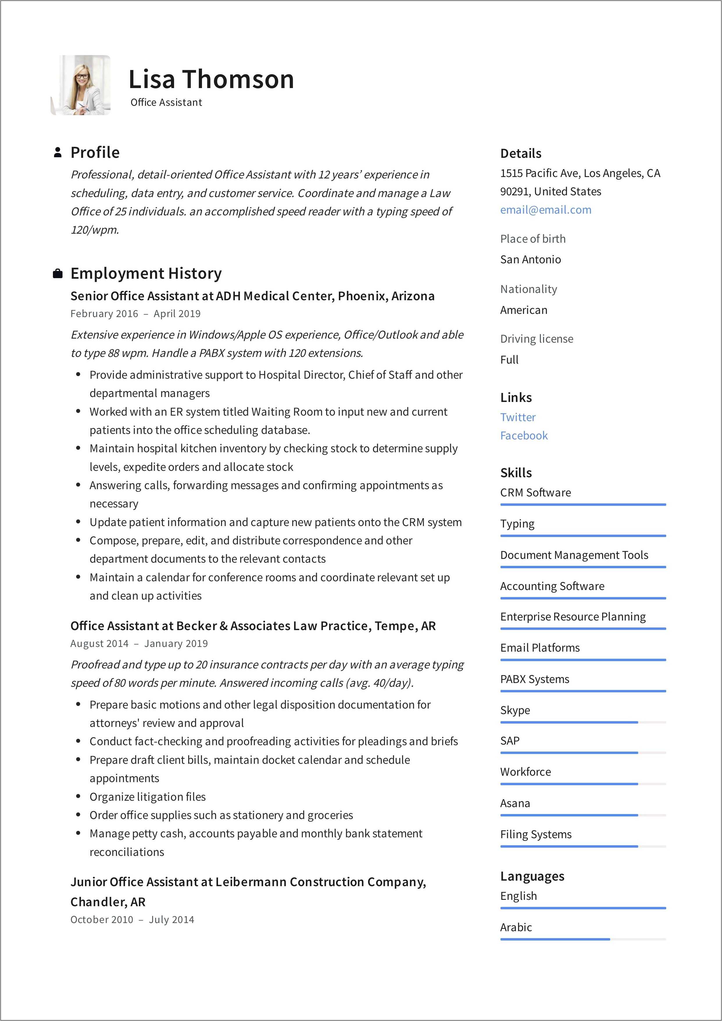 Resume Summary Examples For Office Worker Resume Example Gallery resume-summary-examples-for-office-worker-resume-example-gallery