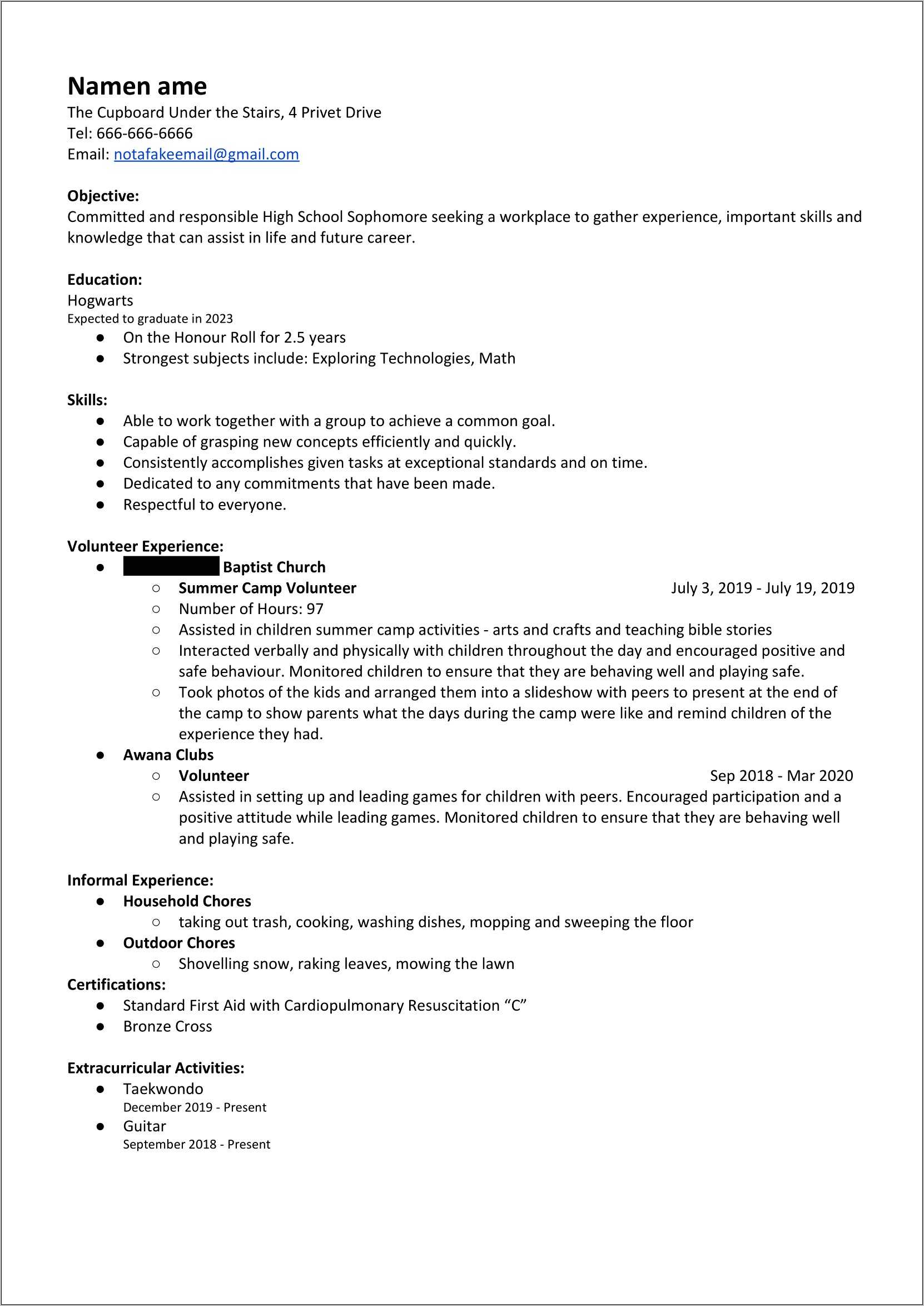 Resumes With Less Than A Year Work Experience Resume Example Gallery resumes-with-less-than-a-year-work-experience-resume-example-gallery