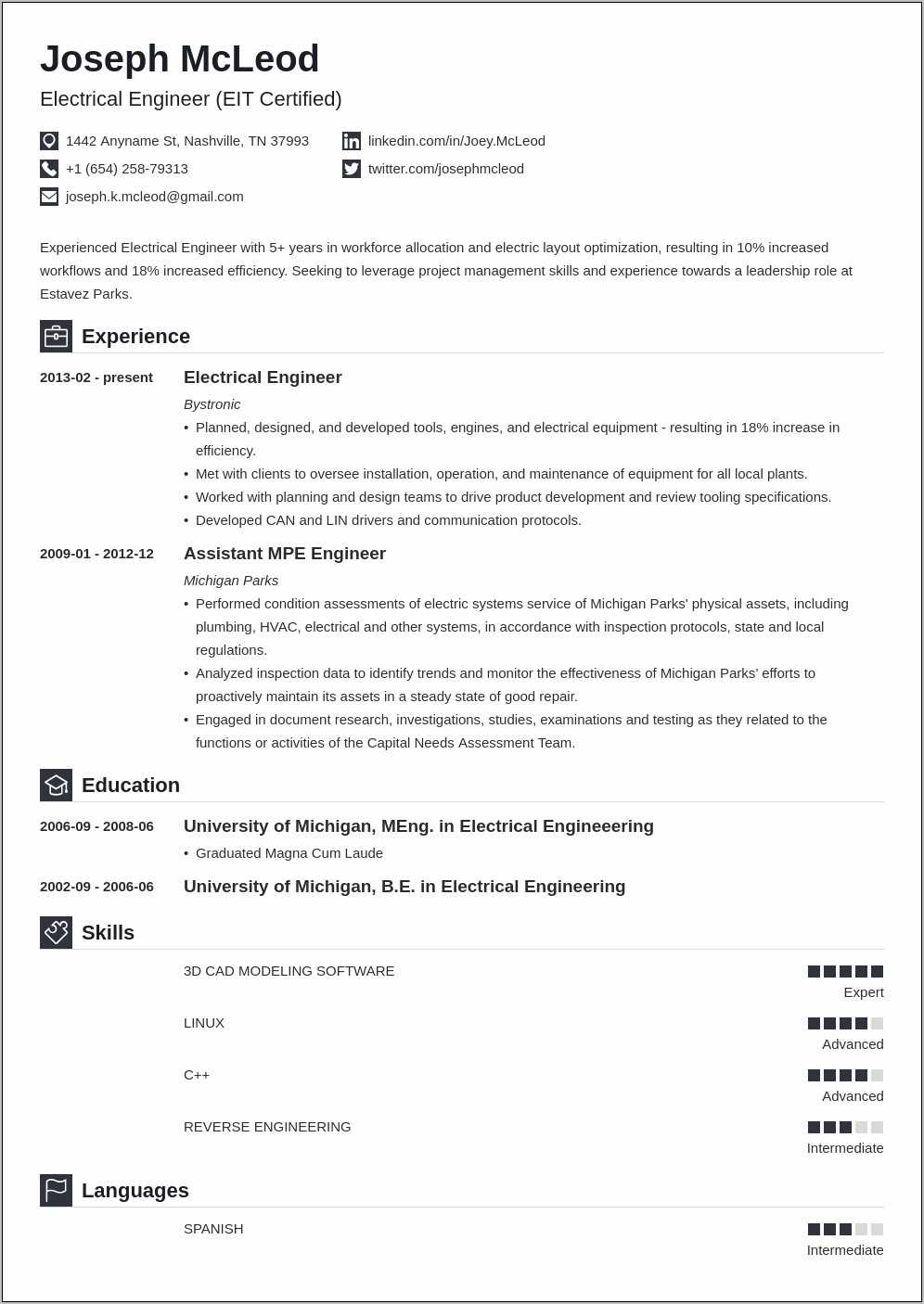 Sample Achievements In Resume For Freshers - Resume Example Gallery