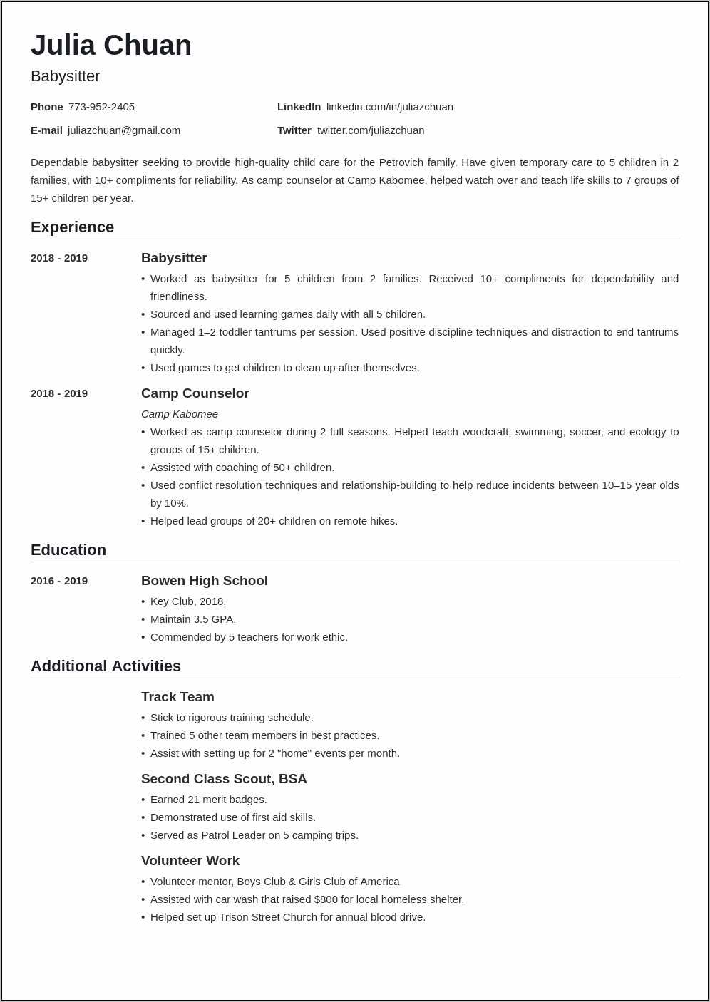 Sample Resume For A Kindergarten Teacher Resume Example Gallery sample-resume-for-a-kindergarten-teacher-resume-example-gallery