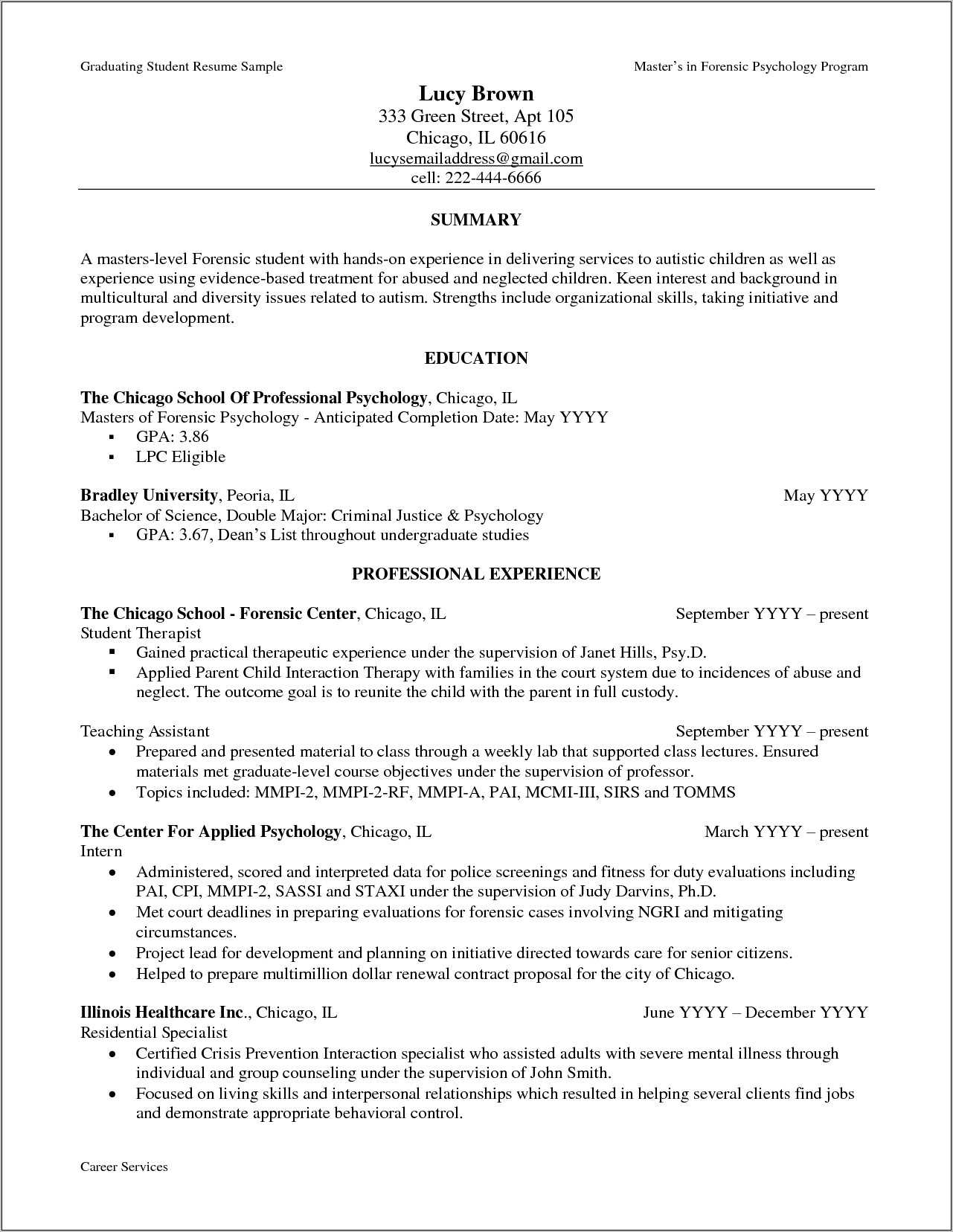 Sample Resume For A Psychology Graduate Resume Example Gallery sample-resume-for-a-psychology-graduate-resume-example-gallery