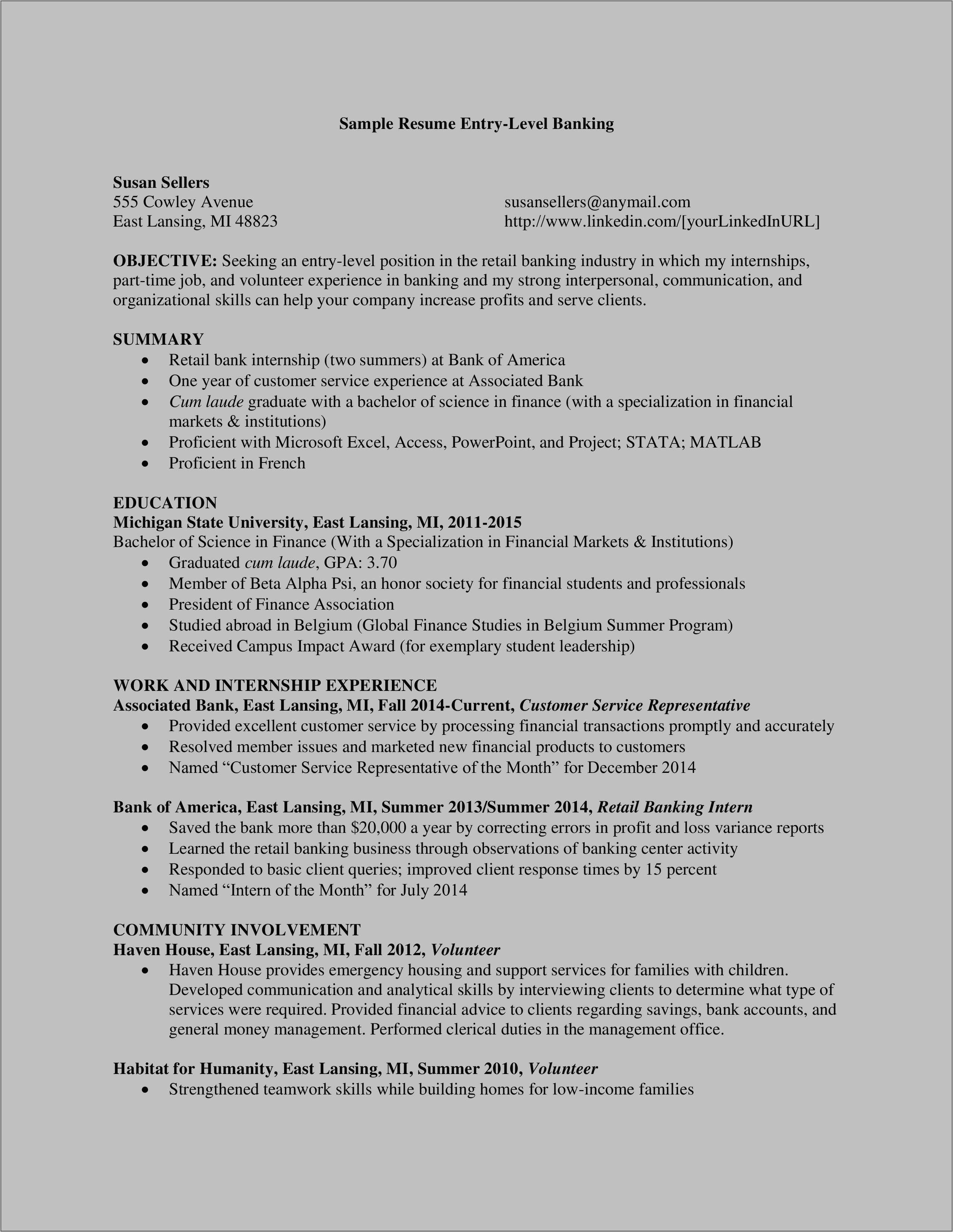 Sample Resume Objectives For Entry Level Customer Service Resume sample-resume-objectives-for-entry-level-customer-service-resume